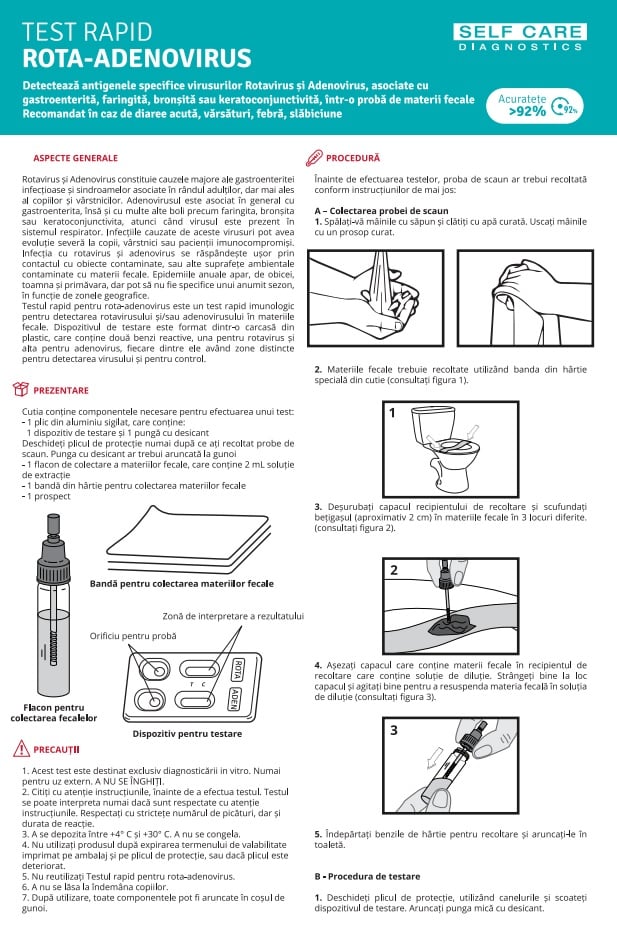 Test rapid Rota-Adenovirus, 1 bucata, Self Care
