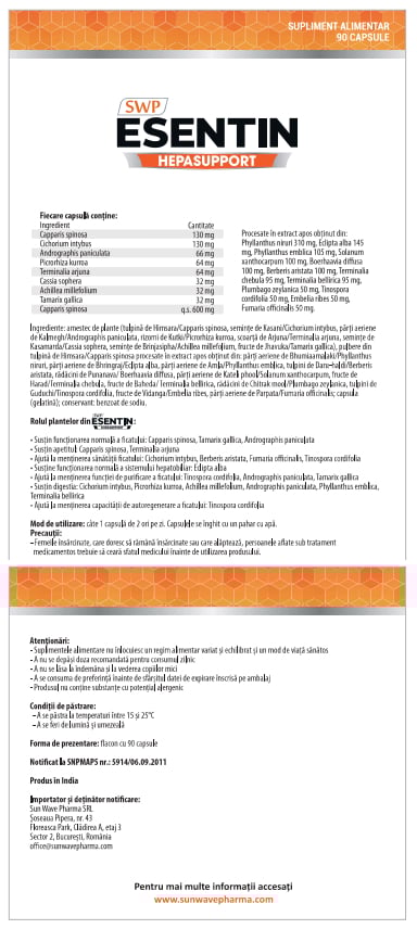 Esentin Hepasuport, 90 capsule, Sun Wave Pharma