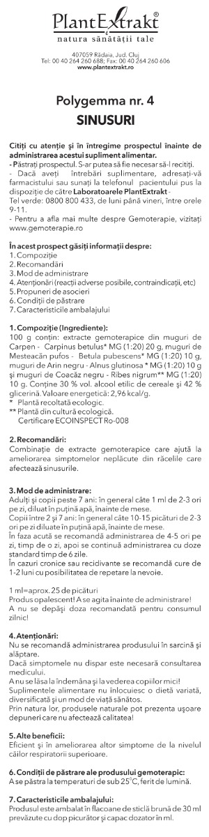 POLYGEMMA nr. 4 sinusuri, 30 ml